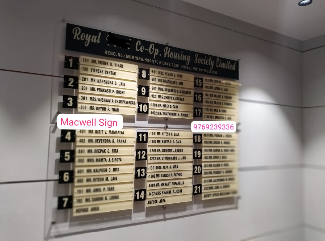 Macwell Sign - Appartment Society Nameboard